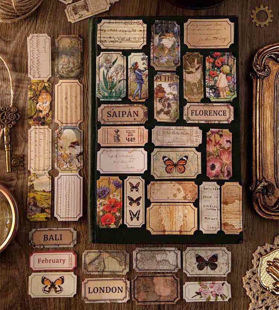 Retro Ticket Sticker Set Vintage Style Decorative Tickets - Etsy