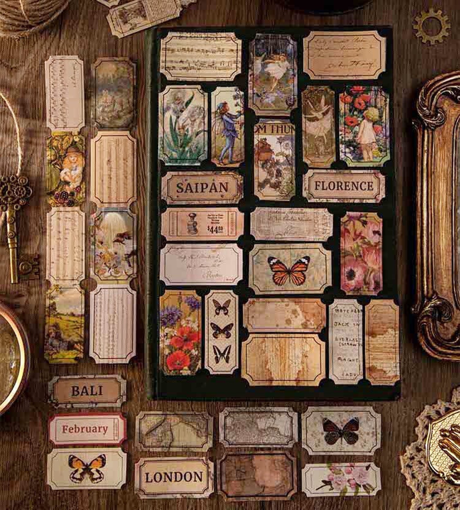 Retro Ticket Sticker Set Vintage Style Decorative Tickets - Etsy