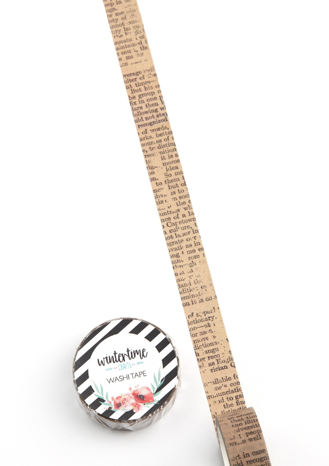 Distressed Text Washi Tape *SHOP EXCLUSIVE* Retro Writing Decorative ...