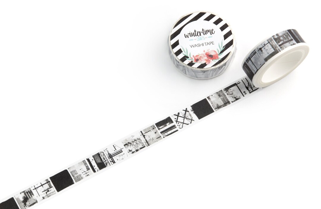 Grungy Squares Washi Tape *SHOP EXCLUSIVE* Masking Tape With Black and ...