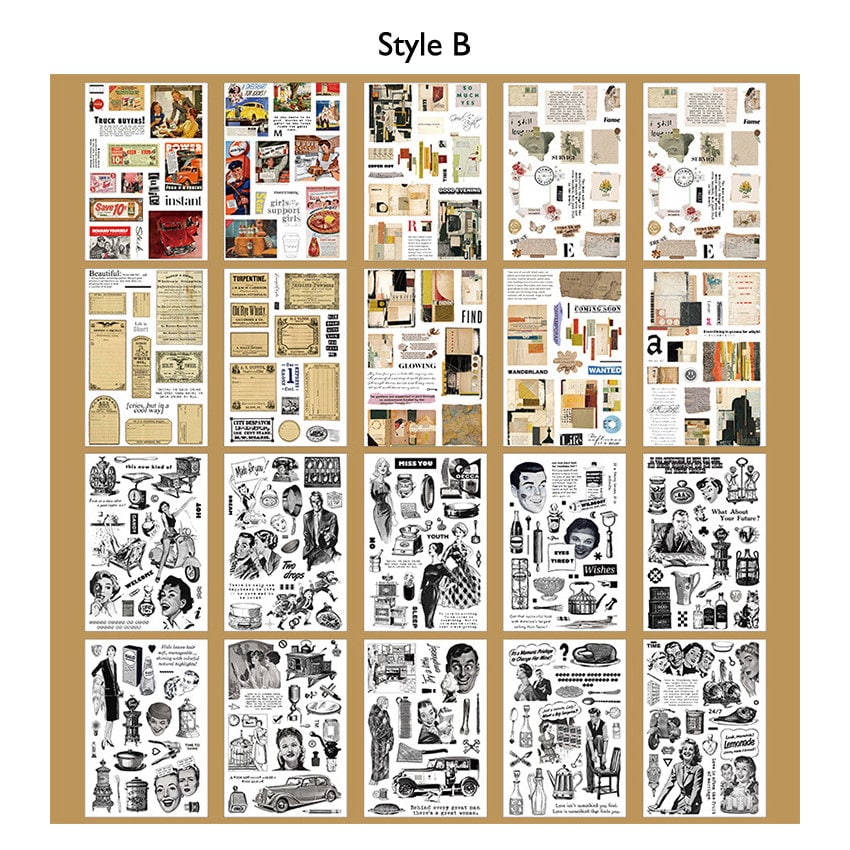 Washi Sticker Book 20 Pages With Hundreds of Pre-cut Vintage - Etsy