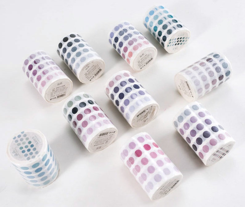 Dots Washi Tape Small Die Cut Washi Circle Sticker - Etsy