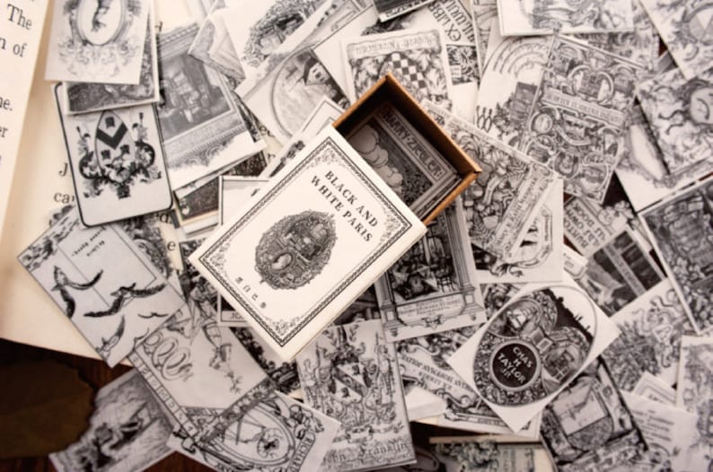 Vintage Mini Cards - 100 Small Printed Cards for Crafts, Scrapbooking ...