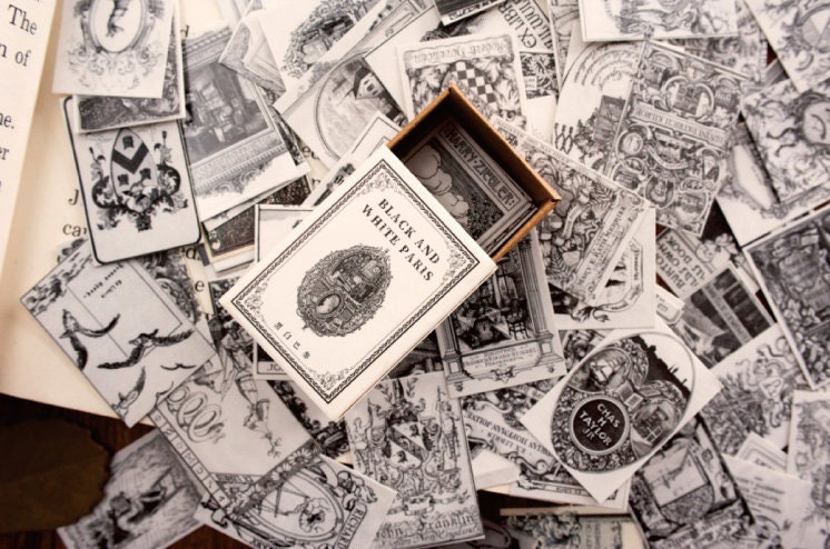 Vintage Mini Cards - 100 Small Printed Cards for Crafts, Scrapbooking ...