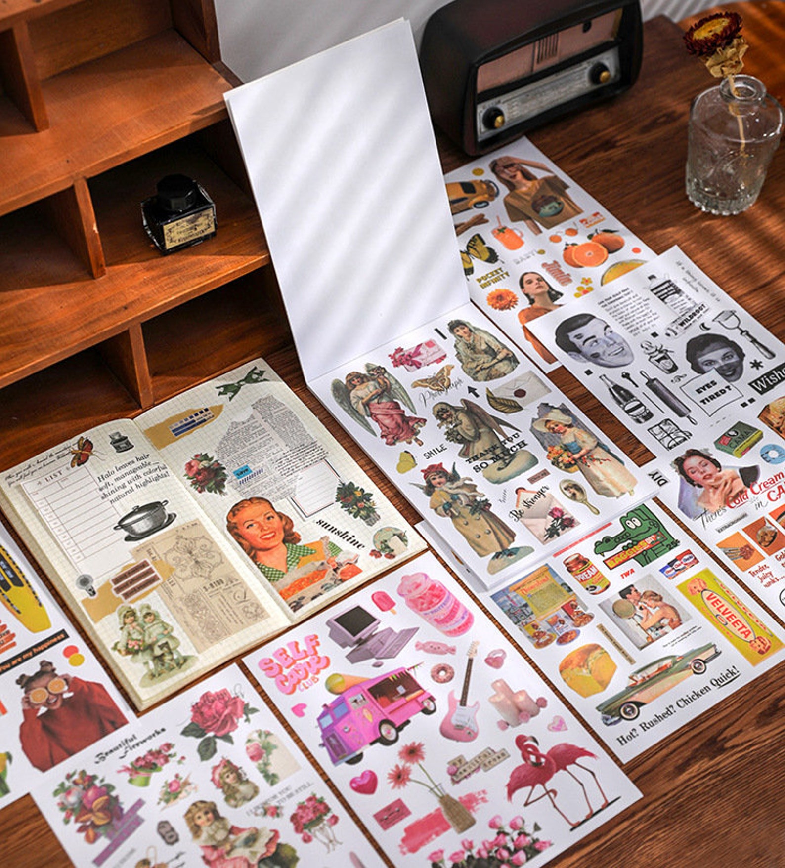 Washi Sticker Book 20 Pages With Hundreds of Pre-cut Vintage - Etsy