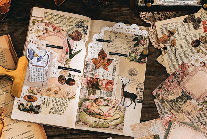 Decorative Paper Material Set Collage or Floral Pattern - Etsy