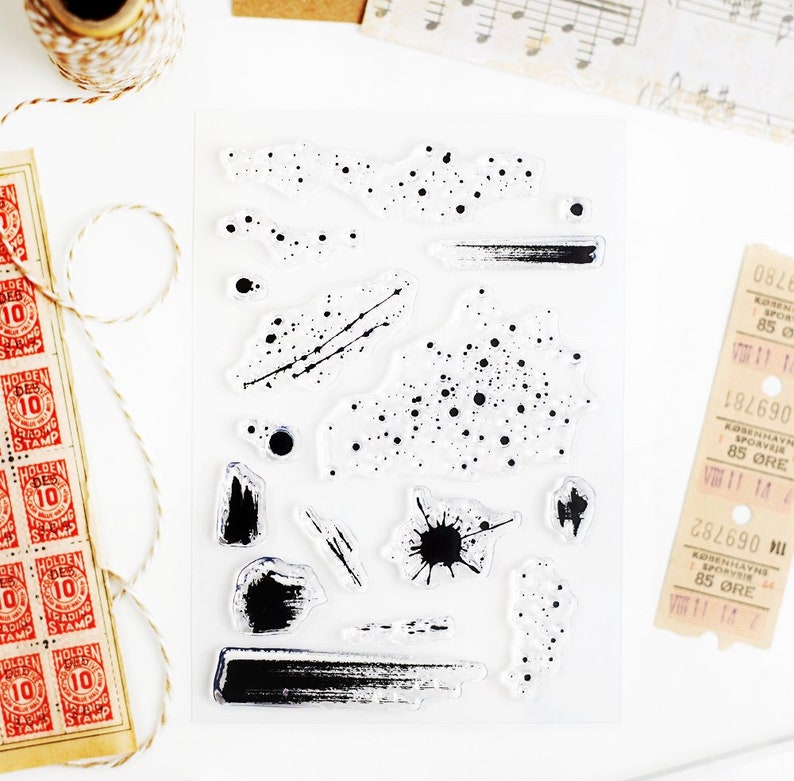 Set of Clear Stamps - Grunge Splatter and Brush Strokes *SHOP EXCLUSIVE ...