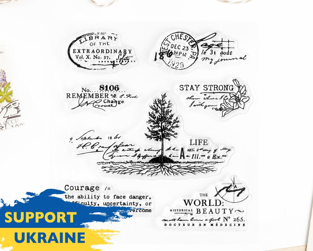 Support Ukraine Clear Stamps, Courage and Life Inspirational Stamp Set ...
