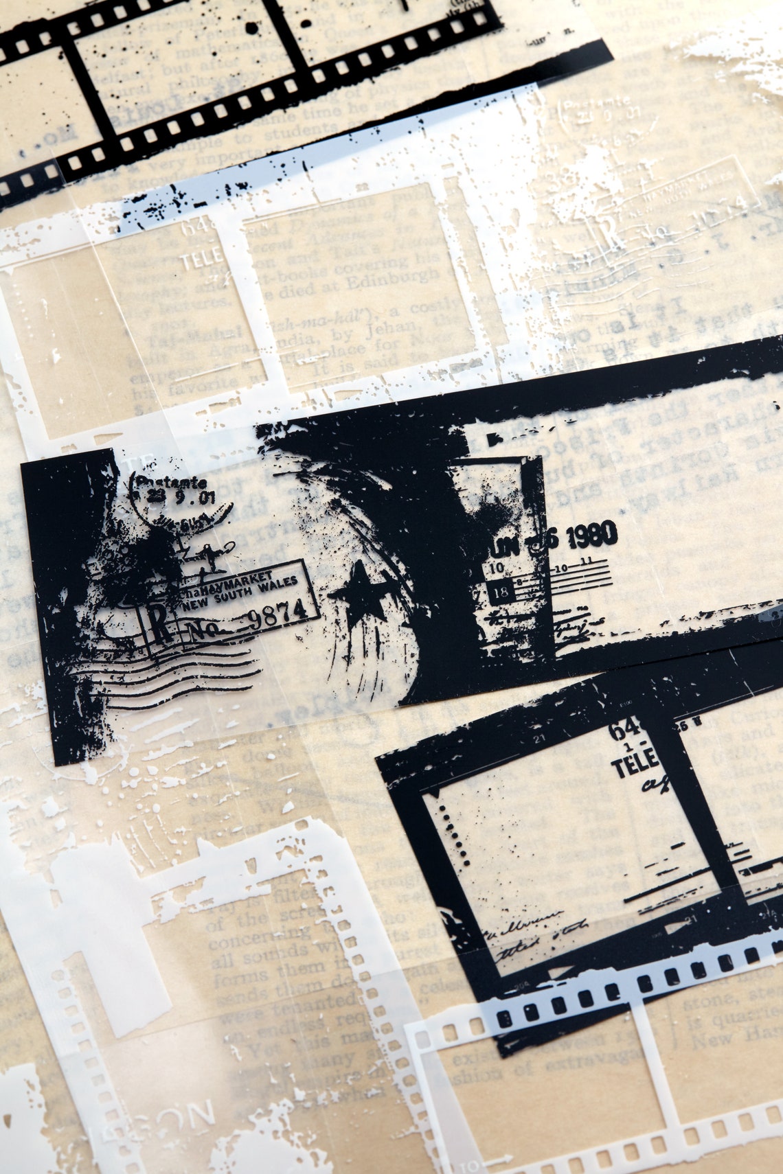 Distressed PET Tape *SHOP EXCLUSIVE* Grunge Effect, Black or White ...