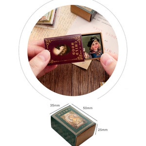 Vintage Mini Cards - 100 Small Printed Cards for Crafts, Scrapbooking ...