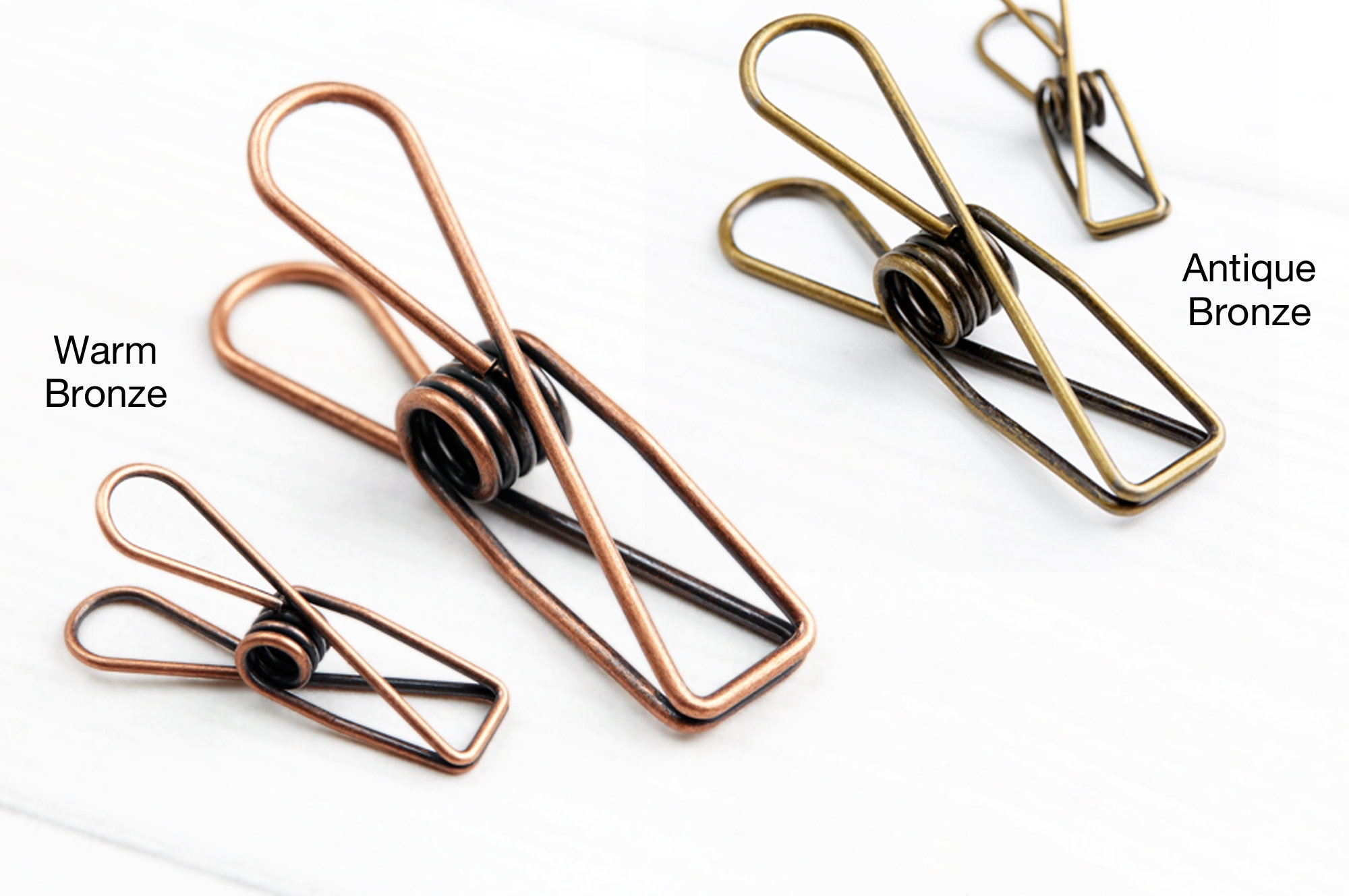 Bronze Fishtail Paper Clips 2 Colors Vintage Style Warm | Etsy