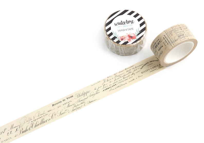 French Receipts Washi Tape *SHOP EXCLUSIVE* Retro Writing Decorative ...