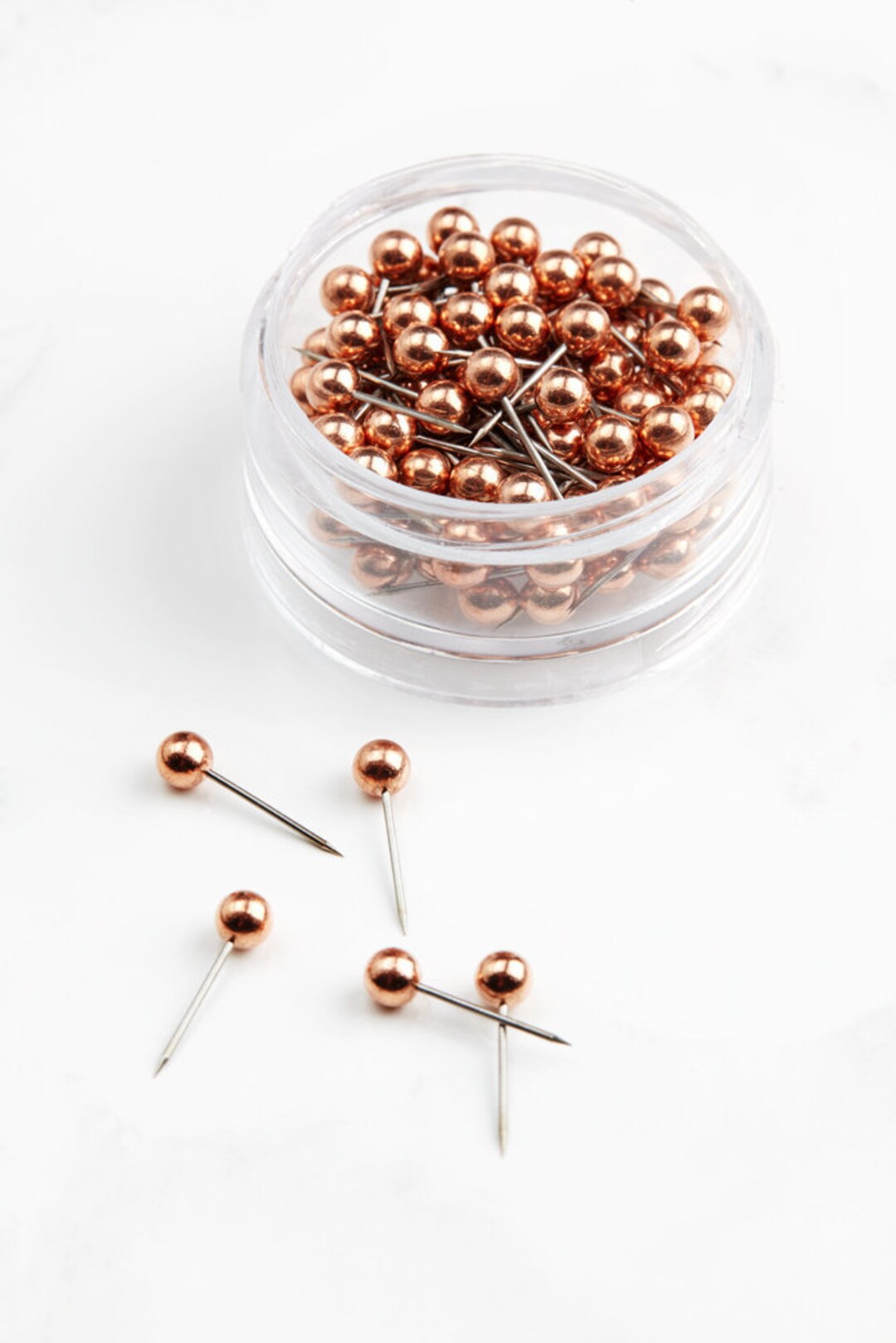 Rose Gold Map Pins - Metal Copper Push Pins for Bulletin Board ...