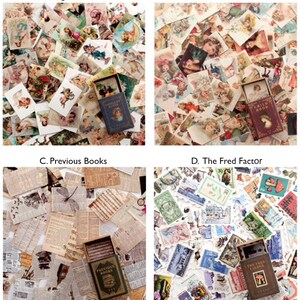 Vintage Mini Cards - 100 Small Printed Cards for Crafts, Scrapbooking ...