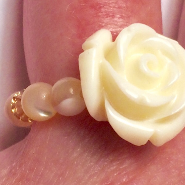 Carved Vintage Ivory Ring - Etsy