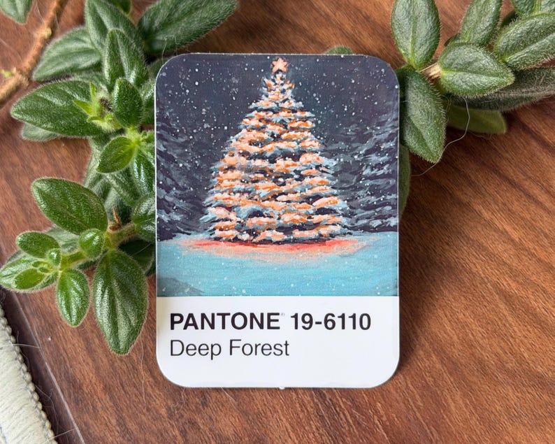 Winter Tree Deep Forest Pantone Art Sticker - Etsy