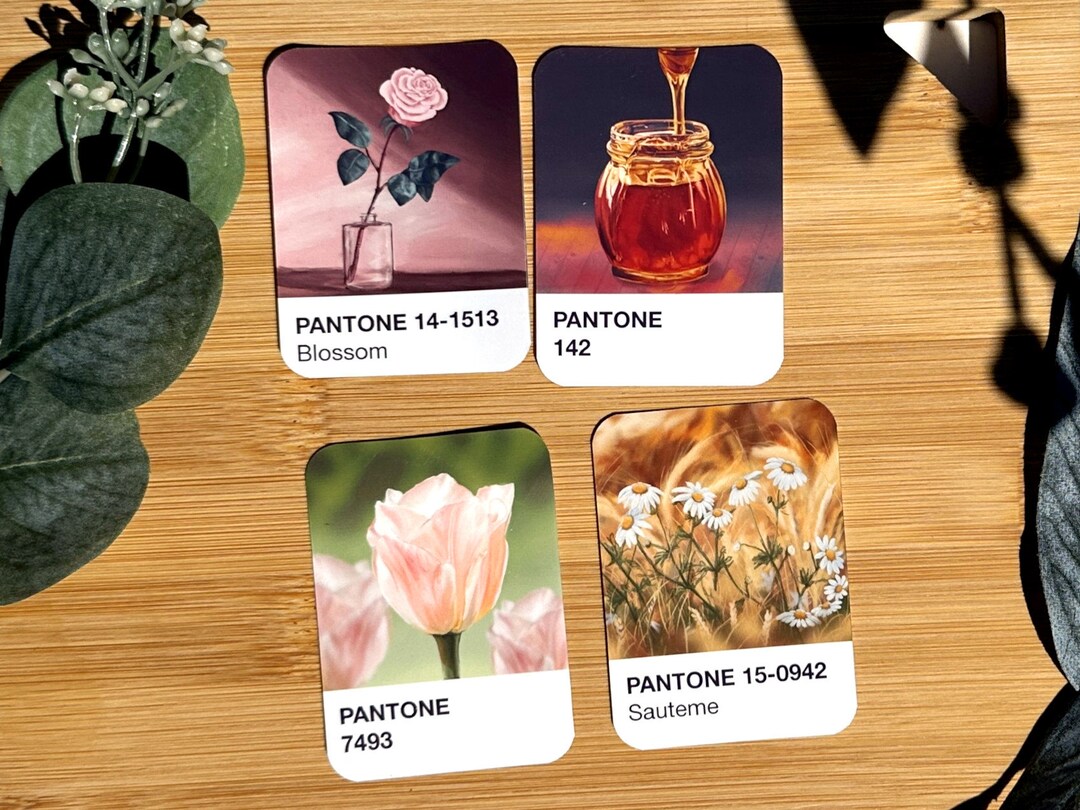 Pantone Challenge Art Stickers: Floral Glossy Vinyl Decals - Etsy