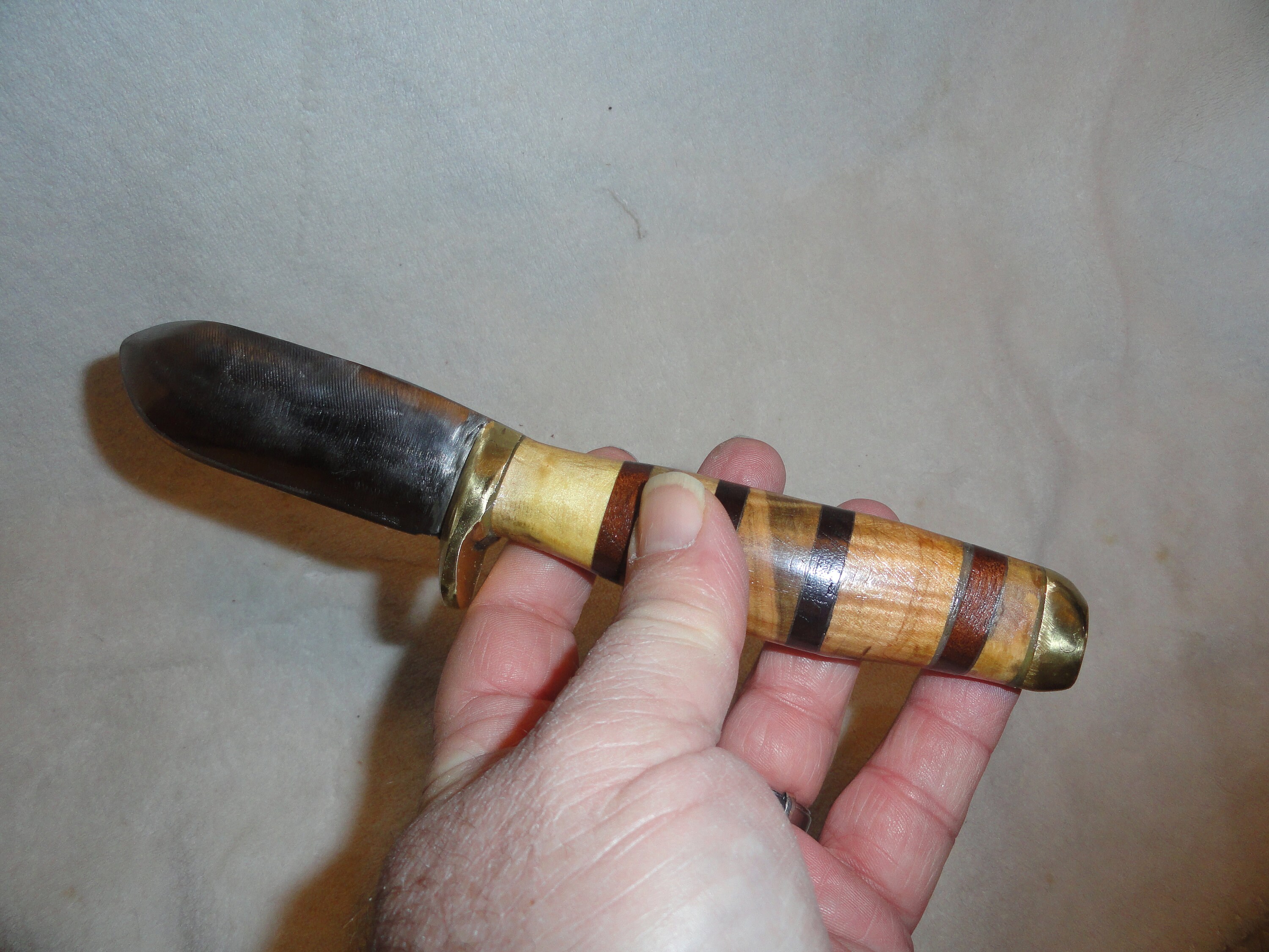 Hand Made File Knife stacked Wood Handle-leather Sheath - Etsy