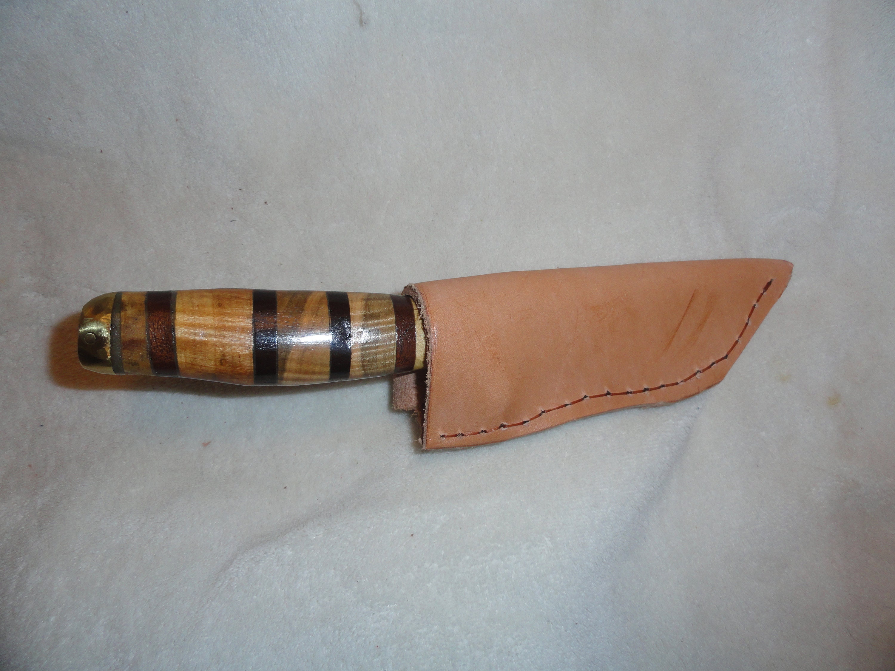 Hand Made File Knife stacked Wood Handle-leather Sheath - Etsy