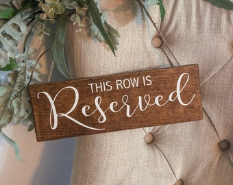 Wedding Reserved Row Signs - Etsy