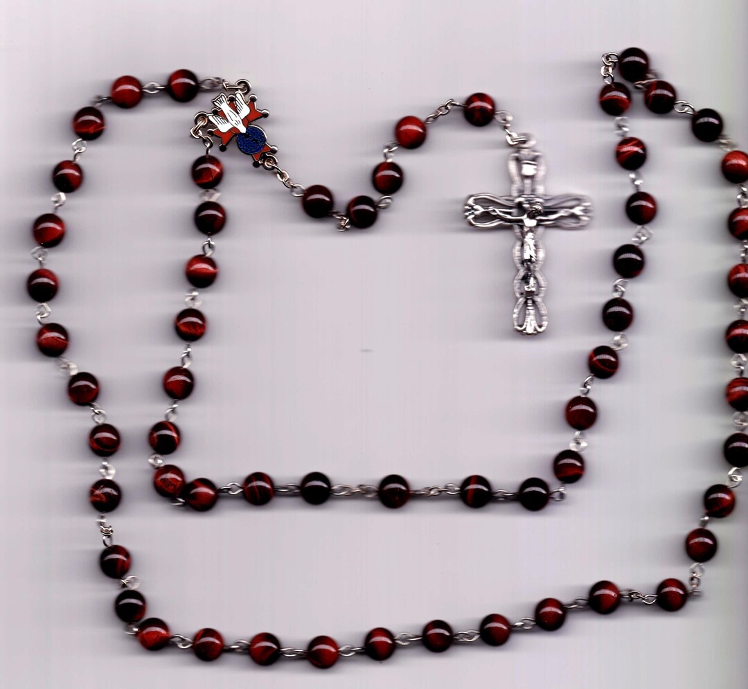 Knights of Columbus Rosary-8mm Red Tiger Eye Catholic Rosary "more at ...