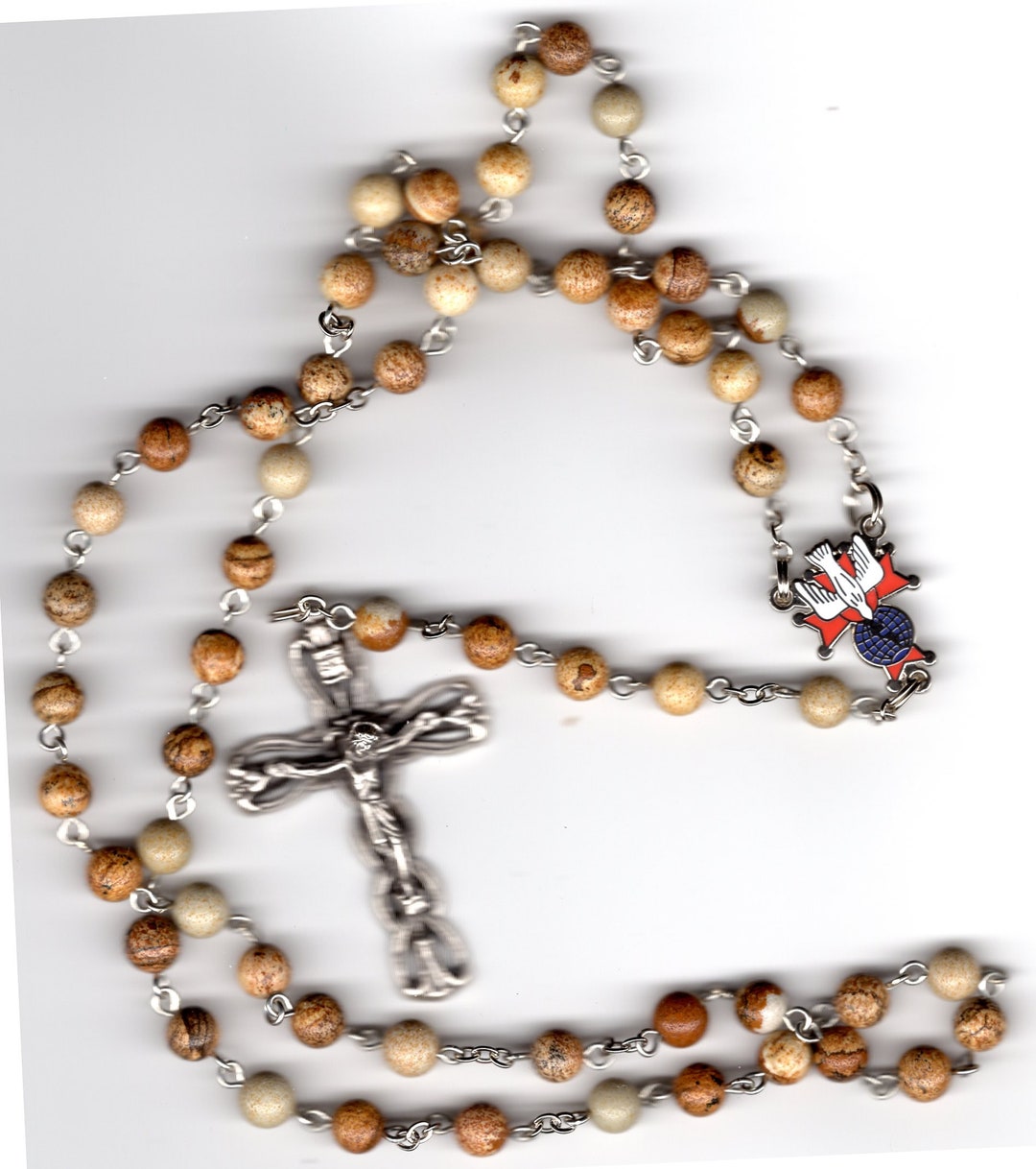 Knights of Columbus Rosary Picture Jasper 8mm Beads - Etsy