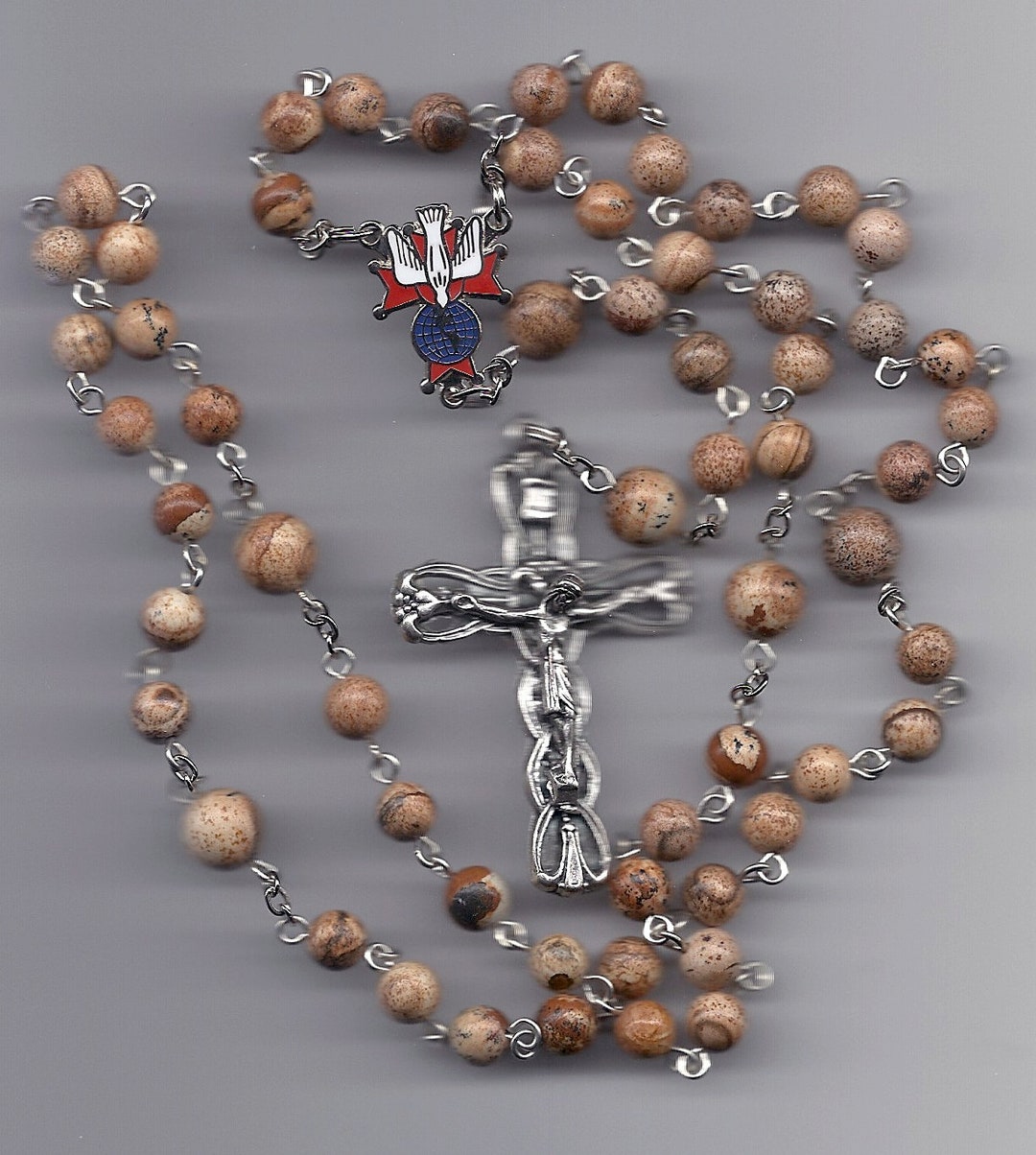 Knights of Columbus Rosary Picture Jasper 6mm Beads - Etsy