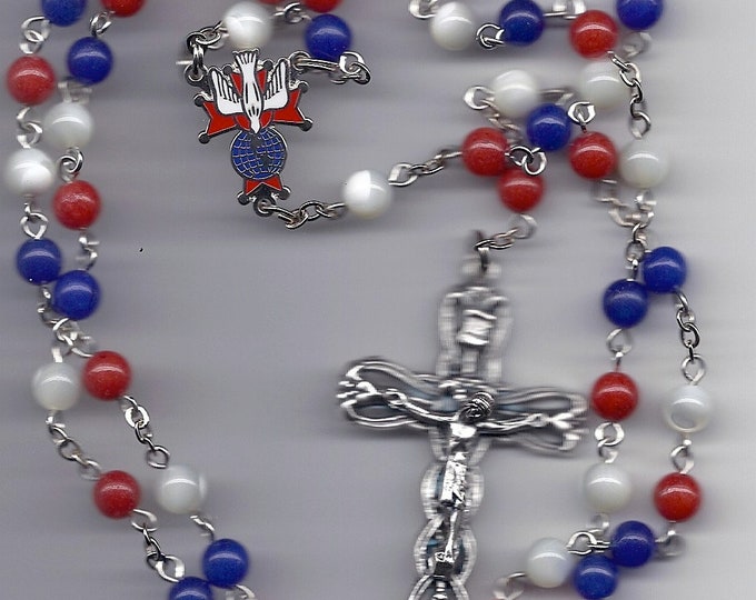 Knights of Columbus Red White and Blue Patriotic Rosary - Etsy