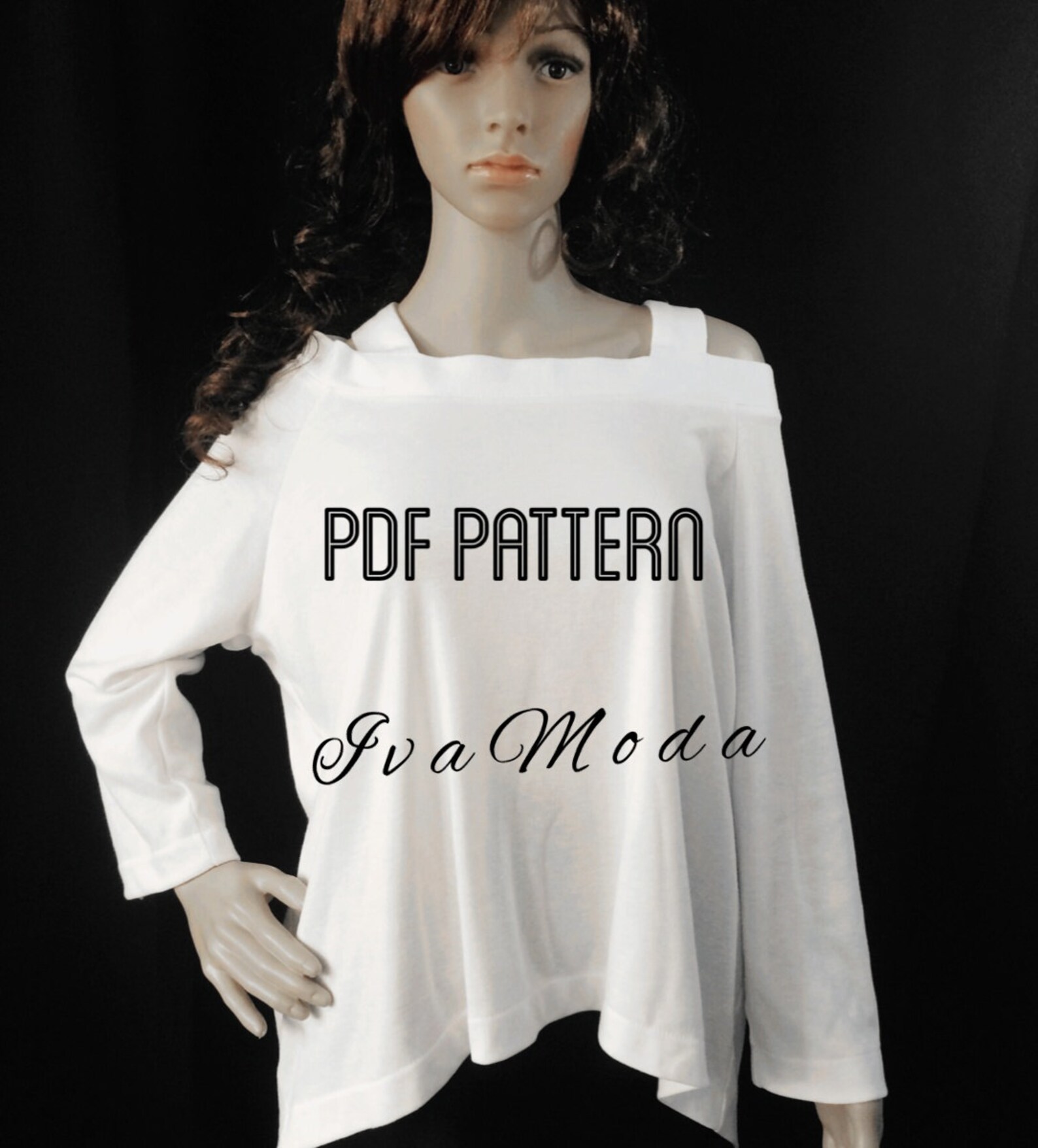 Off the Shoulder Strapped Top / PDF Jersey Sewing Pattern in Size S ...