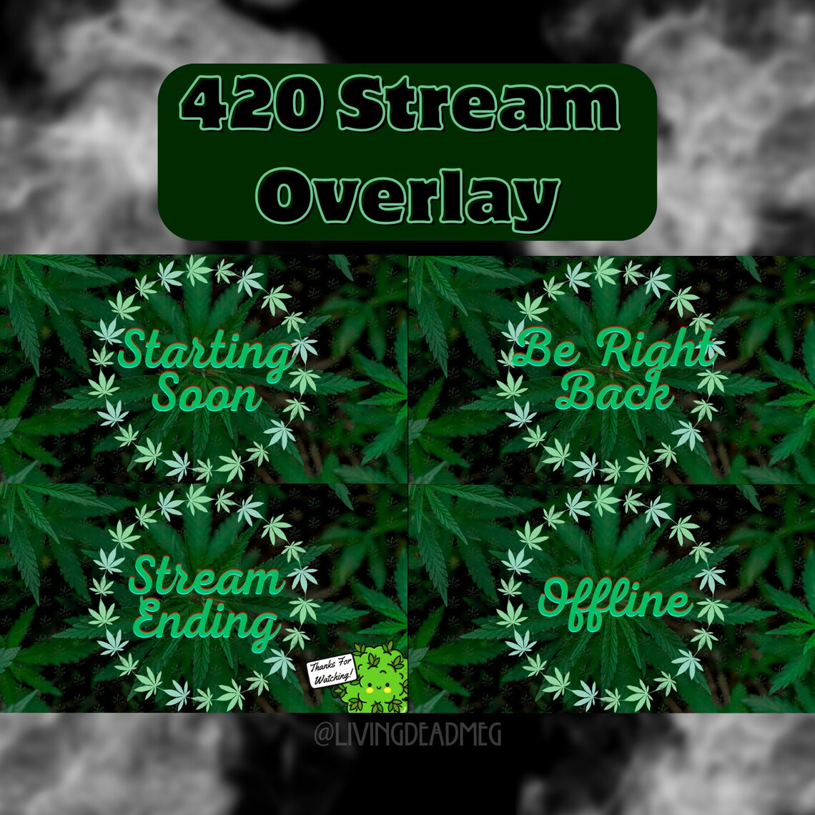 420/710 Stream Screens Twitch Overlay Cannabis Green - Etsy