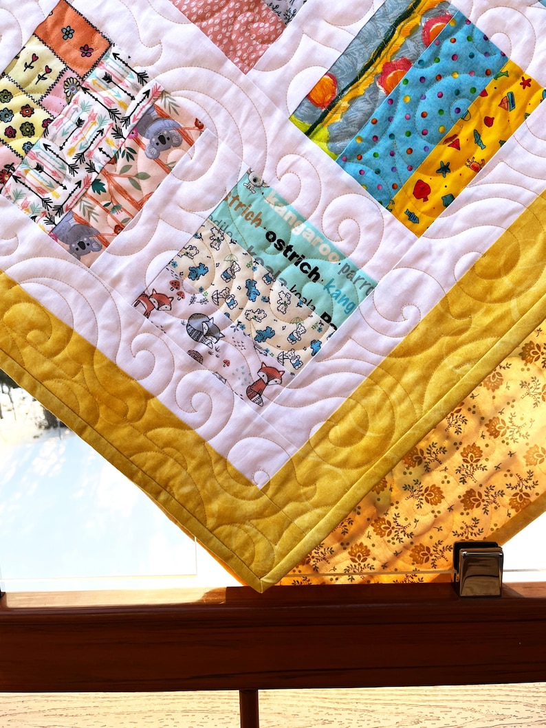 Colorful, Playful I Spy Baby Quilt; Handmade; Over 80 Fun Fabrics; Free ...