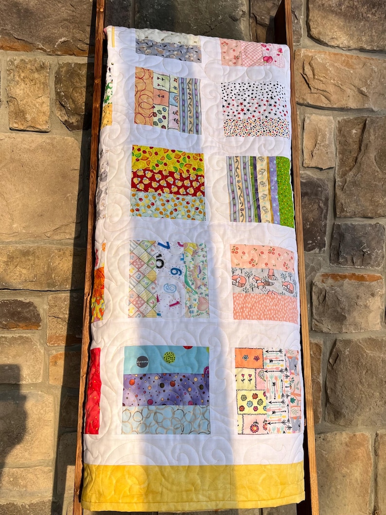 Colorful, Playful I Spy Baby Quilt; Handmade; Over 80 Fun Fabrics; Free ...