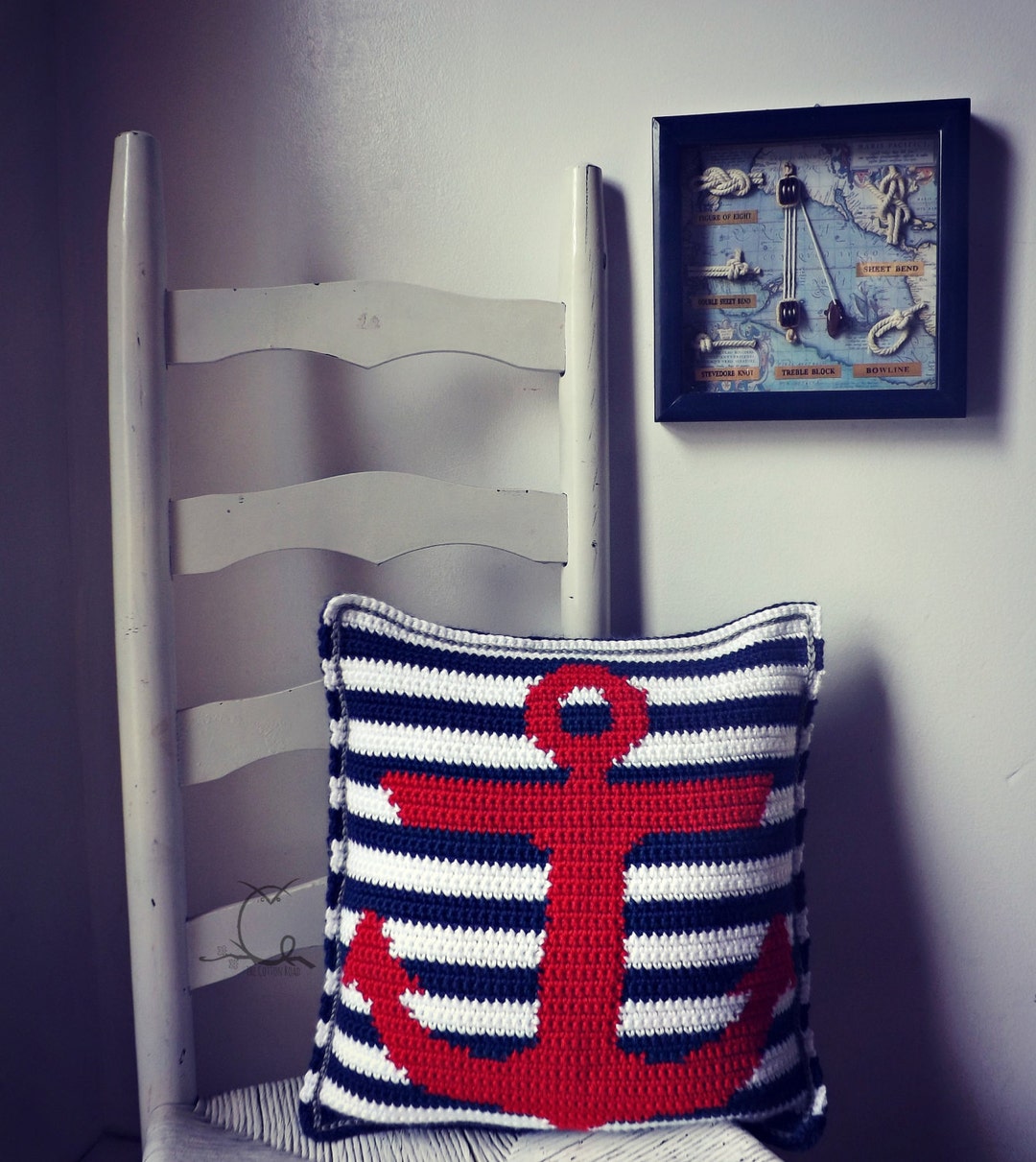 Pattern: Anchors Away Crocheted Graph Pillow Pattern - Etsy