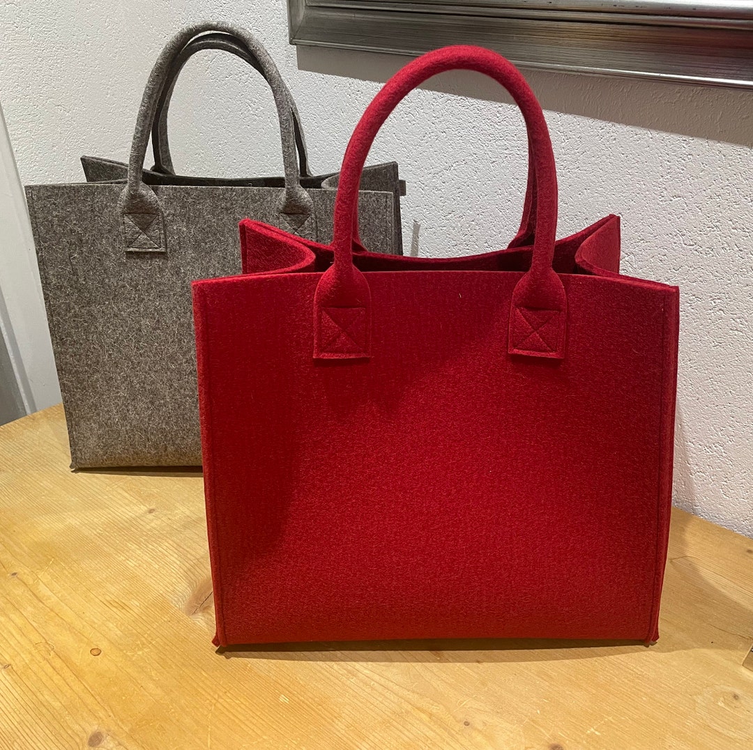 Felt Bag Wool White Shopper Office Bag 100% Merino Design Virgin Wool ...