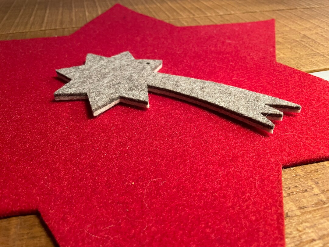 CHRISTMAS FELT GLOSS Felt Comet Tail Star Tail for Hanging Approx. 17 X ...