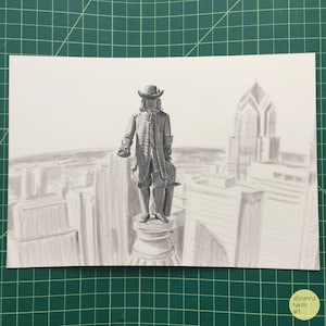 William Penn Original Drawing // Philadelphia City Hall // Inktober ...
