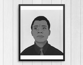 James Baldwin Illustration / Black History Art Print | Etsy