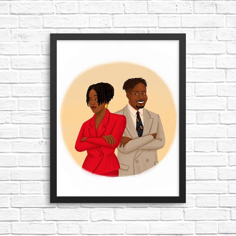 Maxine Shaw and Kyle Barker Art Print / Living Single Illustration - Etsy