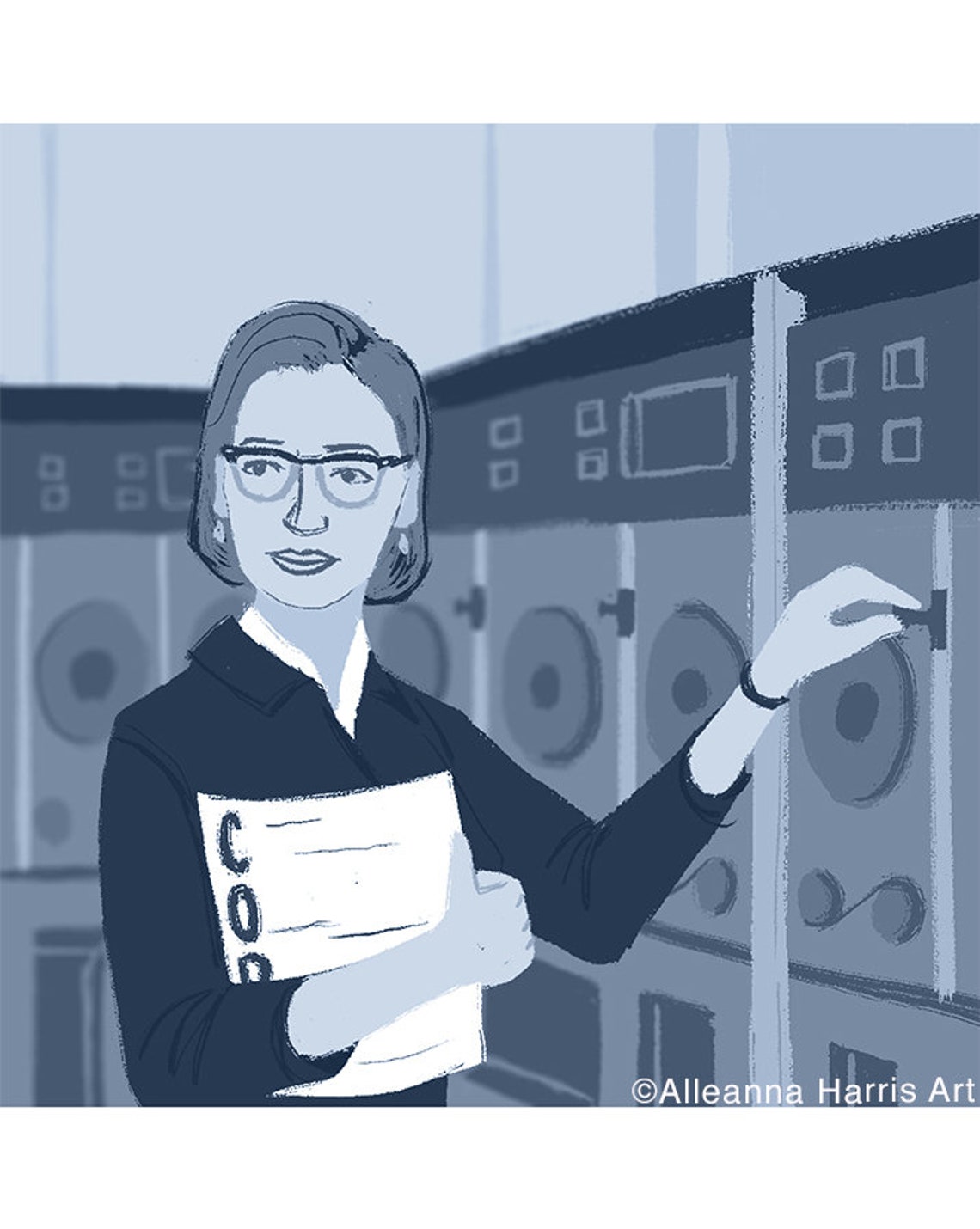 Grace Hopper Illustration / Women's History Art Print - Etsy