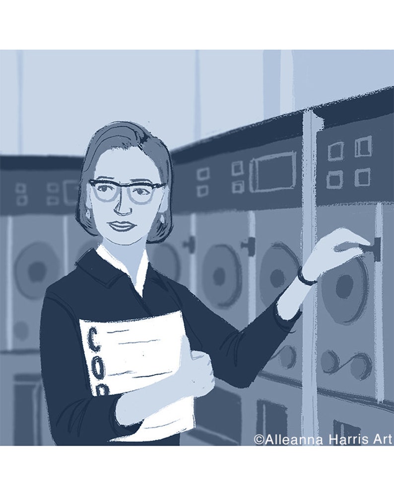 Grace Hopper Illustration / Women's History Art Print - Etsy