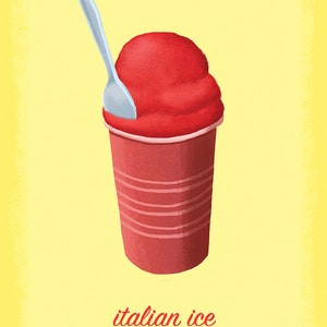 Italian Ice Art Print / Philly Food Illustration - Etsy