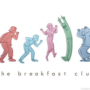 The Breakfast Club Dance Illustration / 80s Movie Art Print - Etsy