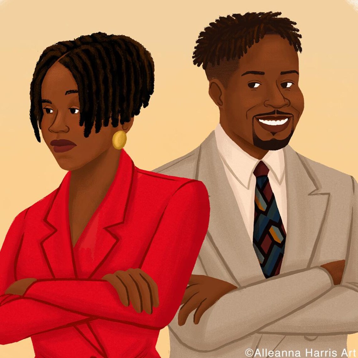Maxine Shaw and Kyle Barker Art Print / Living Single Illustration - Etsy