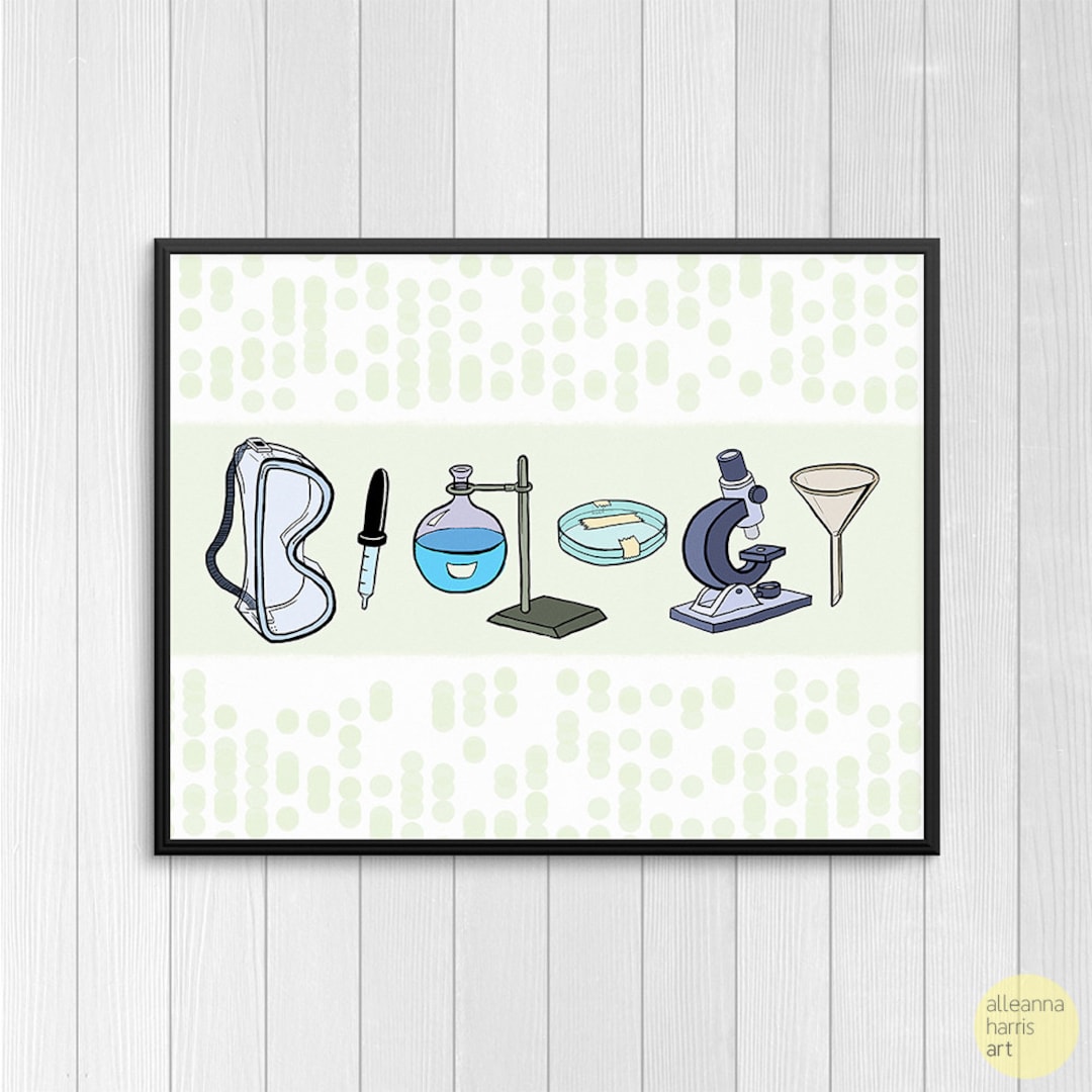 Biology Art Print / Science Illustration / Typography Print - Etsy