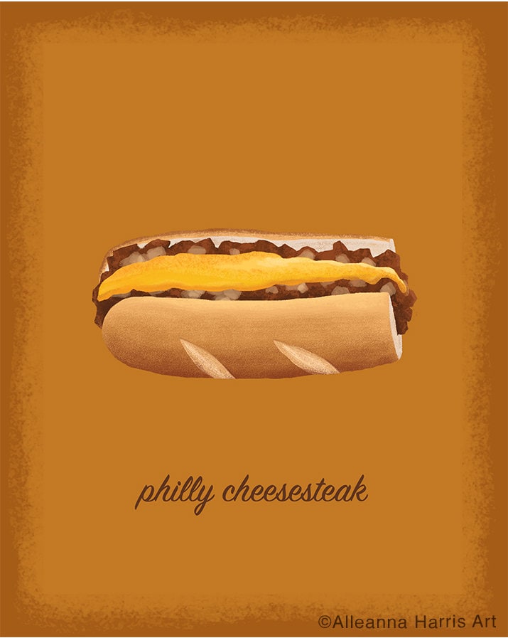 Philly Cheesesteak Art Print / Philly Food Illustration - Etsy