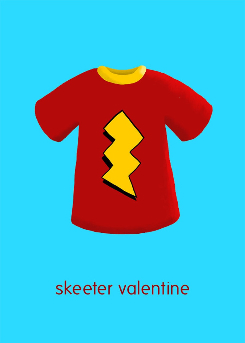 Skeeter Valentine Lightning T-shirt Illustration / Doug Art - Etsy