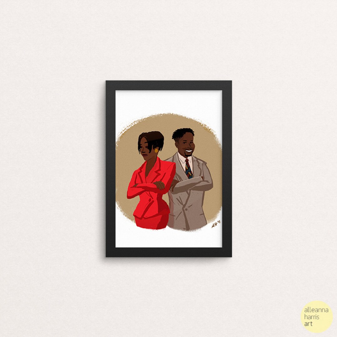 Maxine Shaw and Kyle Barker Art Print / Living Single Illustration - Etsy