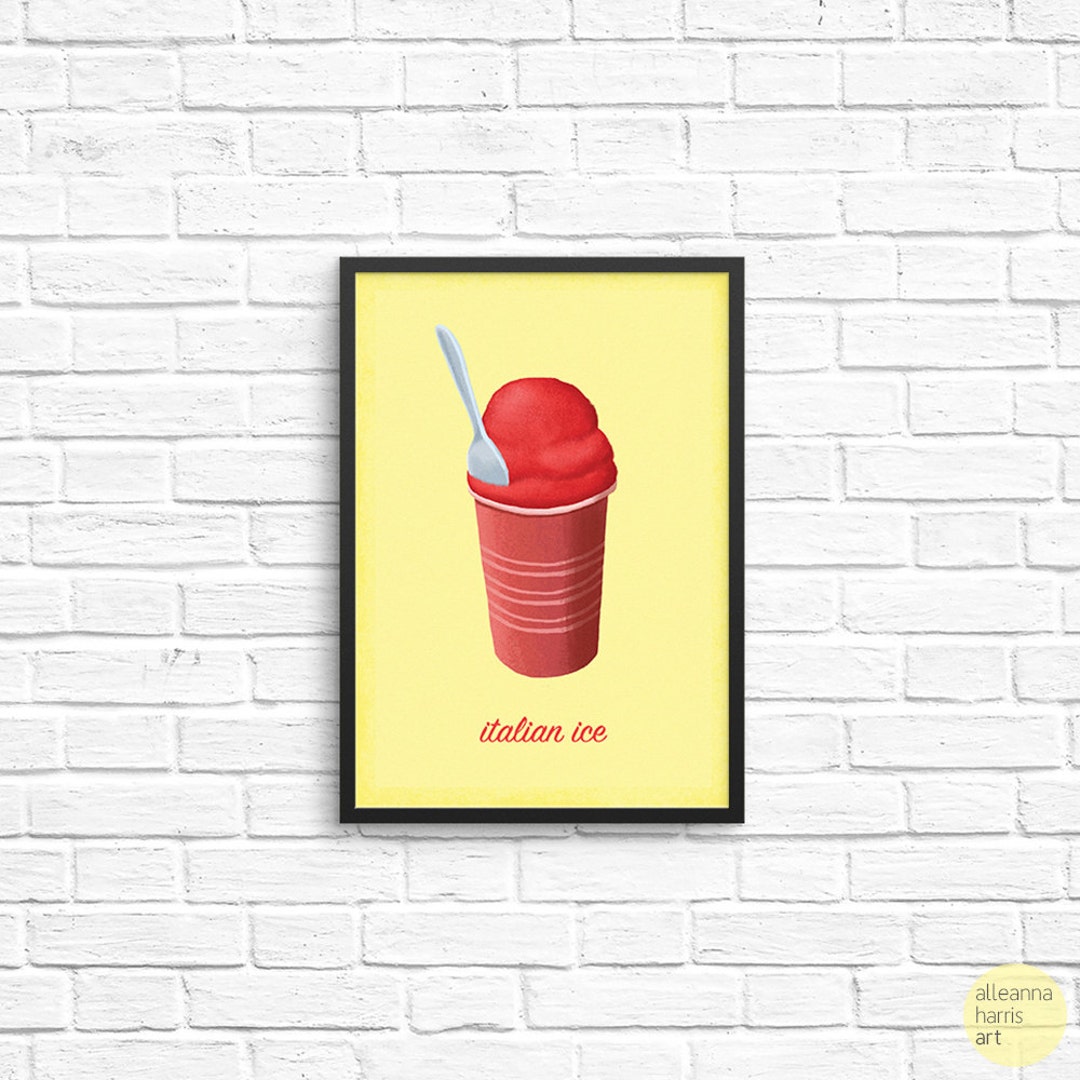 Italian Ice Art Print / Philly Food Illustration - Etsy