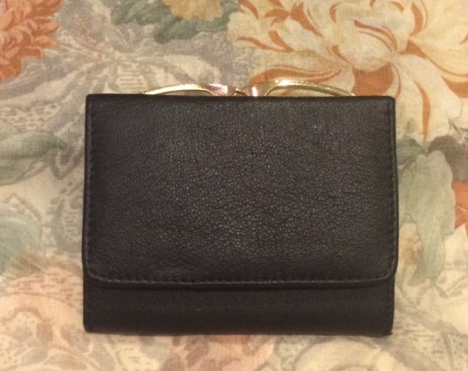 New Vintage Hato Hasi Trifold Wallet With Change Purse Black - Etsy