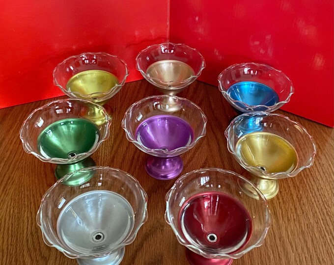 Set of 8 Mid Century Vintage Heller Hostess Ware Colorama Multi-colored ...